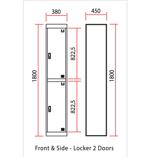 Steel Locker 2 Doors